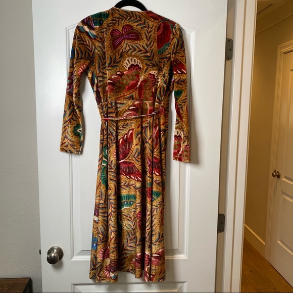 FARM Rio | Dresses | Nwt Farm Rio Velvet Printed Wrap Midi Dress | Poshmark